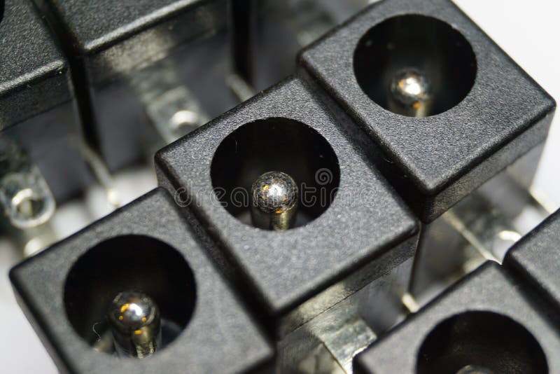 Close-up of Scattered USB Socket and Buzzer Electronics Components on ...