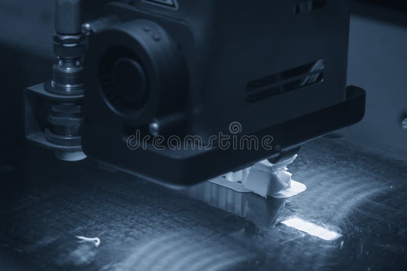 Close Up Scene the Additive Manufacturing by 3D Printer Machine in the ...