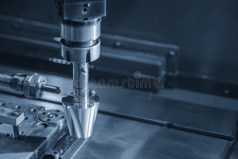 The EDM Machine Working Process with Copper Electrode Stock Photo ...