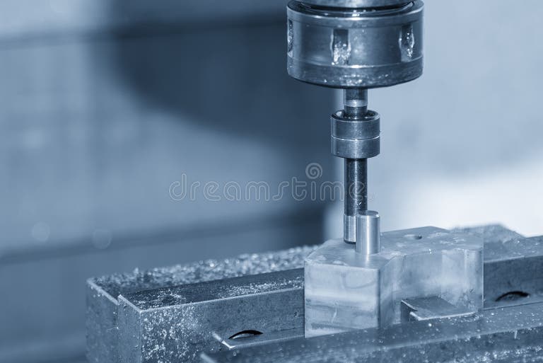 Close Up Scene the Centering the NC Milling Machine by Edge Finder Tool ...