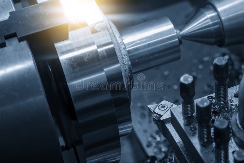 Close-up Scene of Chip Insert of Lathe Cutting Tool Holding with the ...