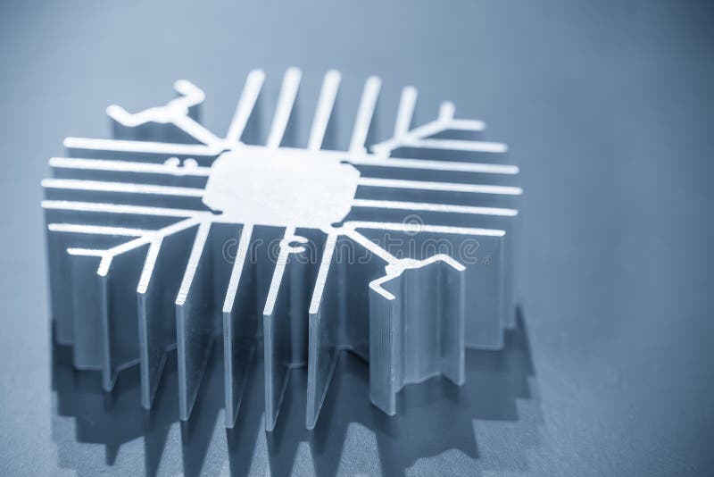 Close Up Scene the Circular Shape of Aluminum Heat Sink Profile ...