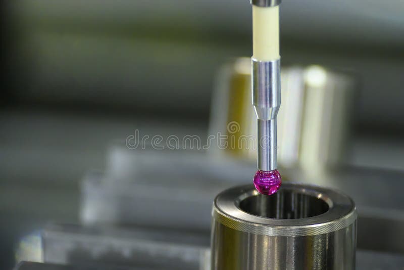 Close Up Scene the CMM Machine Measuring the Sample Parts Stock Image ...