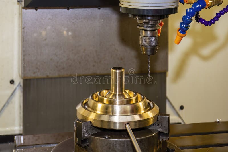 Close Up Scene the CNC Milling Machine Cutting the Shell Mold Parts ...