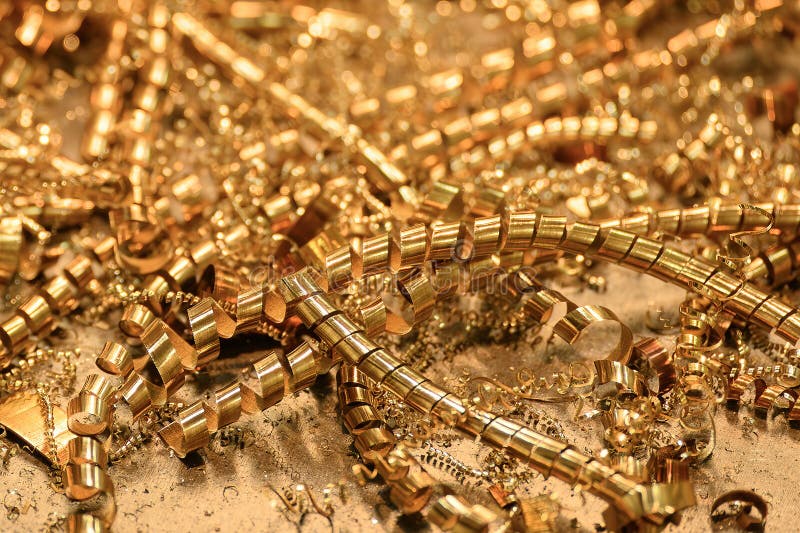 Close-up Scene the Continue Spiral Shape Chip from Turning Process ...