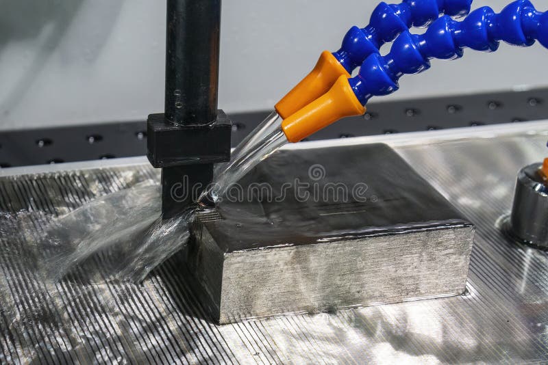 Close Up Scene of EDM Processing by Graphite Electrode Stock Photo ...