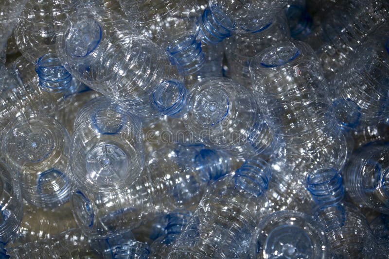 Close Up Scene of the Empty Drinking Water Bottles in the Container Box ...