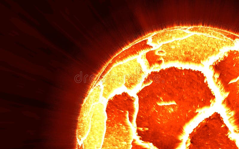 Close-up Scene of Exploding Planet from Its Core, Illustration Stock ...