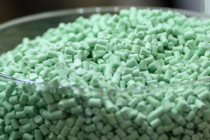 Close Up Scene the Green Pigment Material for Injection Process Stock ...