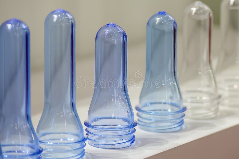 Close Up Scene of Group of Preform Shape of PET Bottle Products Stock ...