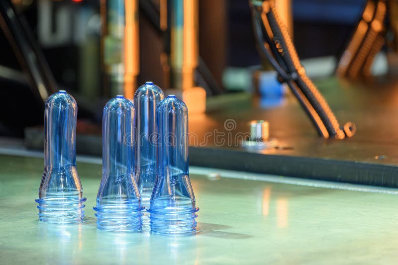 Close Up Scene of Group of Preform Shape of PET Bottle Products Stock ...