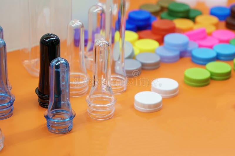 Close Up Scene of Group of Preform Shape of PET Bottle Products Stock ...