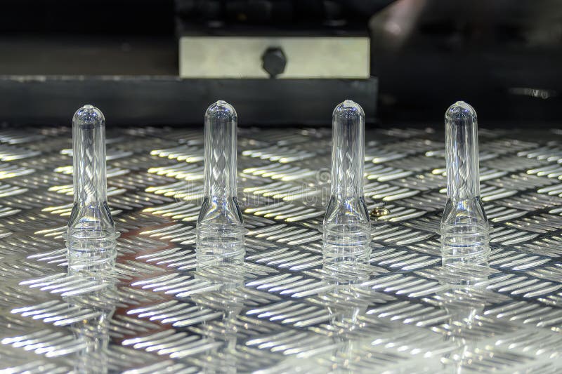 Close Up Scene of Group of Preform Shape of PET Bottle Products Stock ...