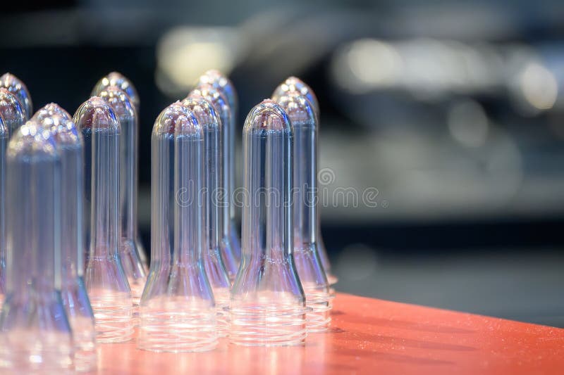 Close Up Scene of Group of Preform Shape of PET Bottle Products Stock ...