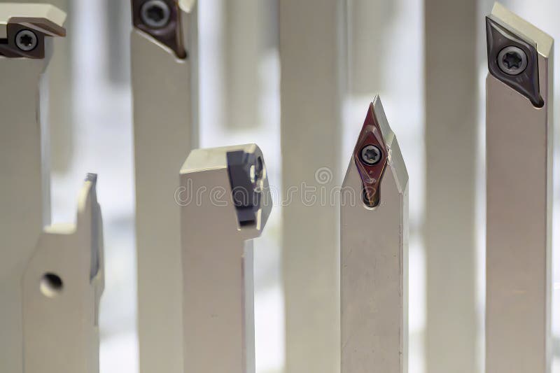 Close Up Scene the Group Special Purpose Tool for CNC Lath Machine ...