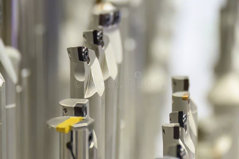 Close Up Scene the Group Special Purpose Tool for CNC Lath Machine ...