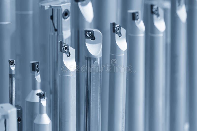 Close Up Scene the Group Special Purpose Tool for CNC Lath Machine ...