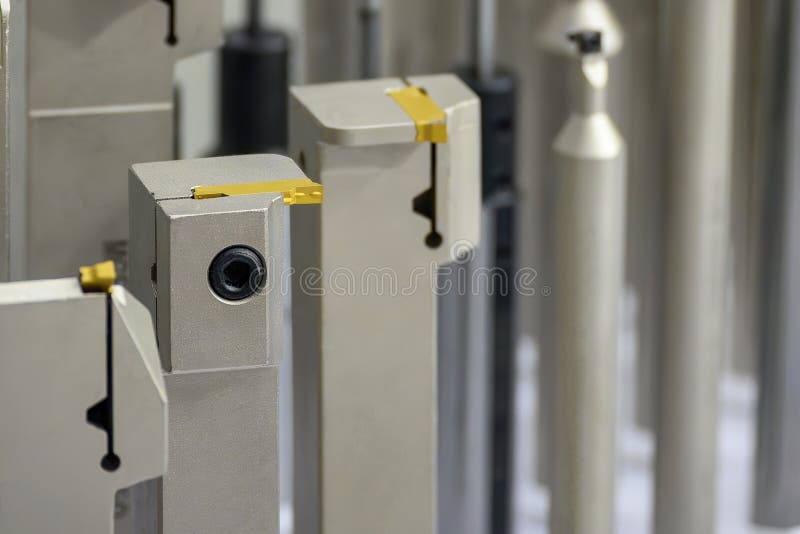 Close Up Scene the Group Special Purpose Tool for CNC Lath Machine ...