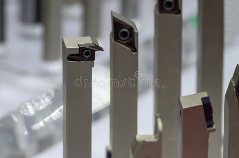 Close Up Scene the Group Special Purpose Tool for CNC Lath Machine ...