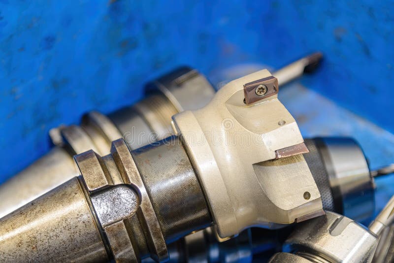 Close Up Scene the Indexable Fool for Face Milling and the Arbor Stock ...