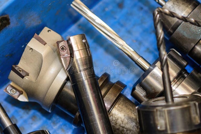 Close Up Scene the Indexable Rough Tool for CNC Milling Machine Stock ...