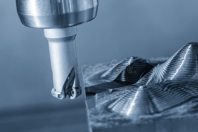 Close Up Scene the Indexable Tool Rough Cutting the Mold Parts in the ...