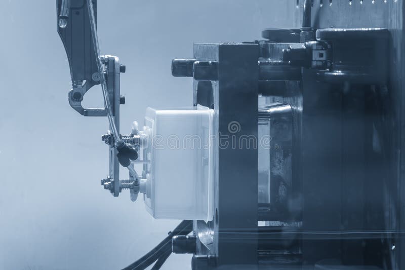 Close Up Scene Material Handling Process the Food Container by Robotic ...