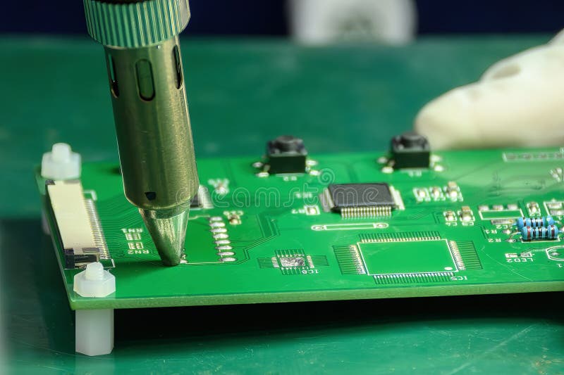 Close Up Scene the PCB Board Checking Process by Operator Stock Image ...