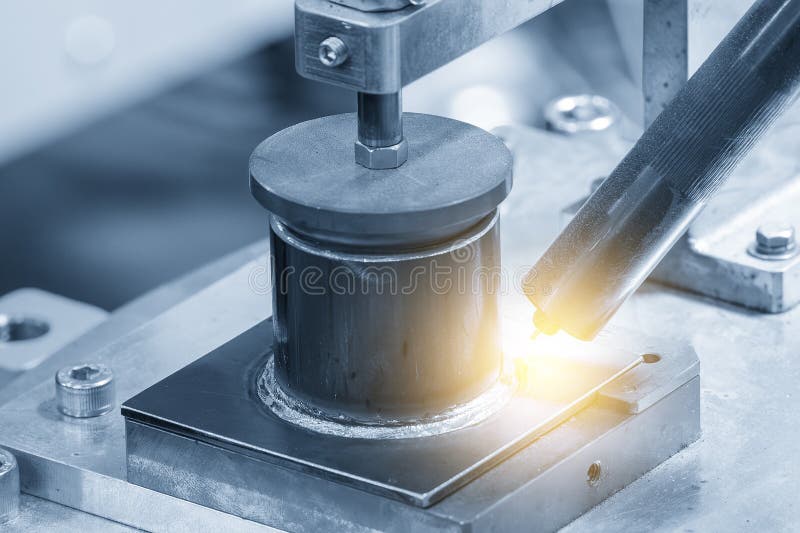 Close Up Scene of the Robot Welding Machine Operation with Lighting Effect Stock Image - Image ...