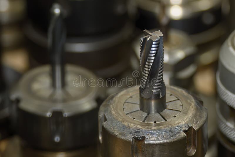 Close-up Scene the Rough Cutter for CNC Milling Machine Stock Photo ...