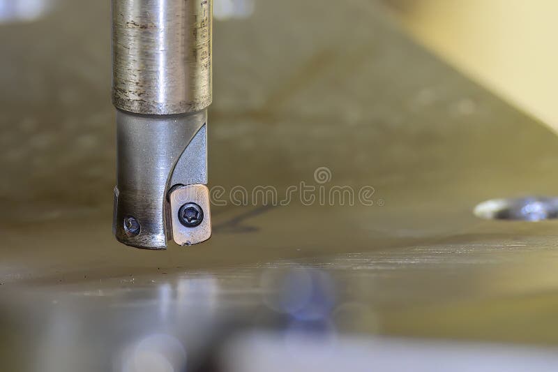 Close Up Scene the Rough Cutting Process by Indexable Tools Stock Image ...