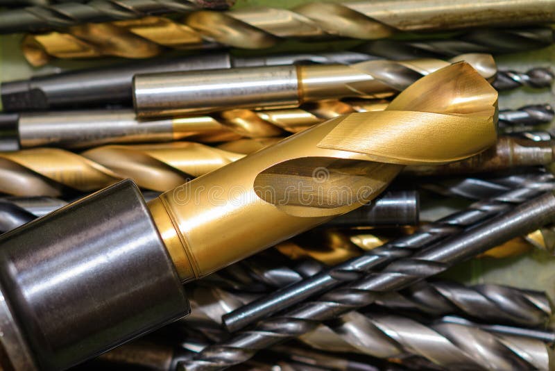 Close-up Scene Special Coating Drill Tools in the Tool Box Stock Image ...
