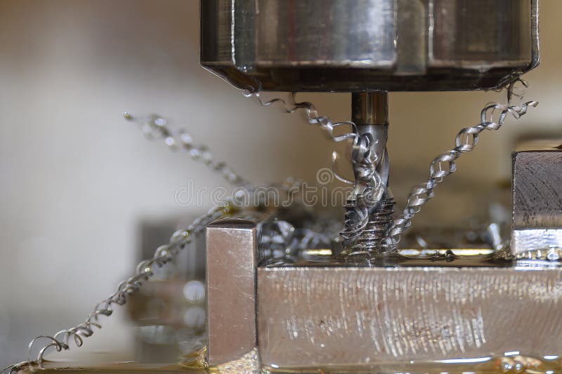 Close Up Scene the Thread Making Process on Metal Plate Stock Photo ...