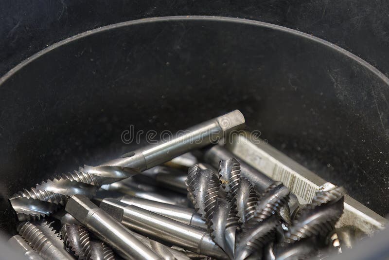 Close Up Scene the Used Machine Tapping Tool Stock Image - Image of ...