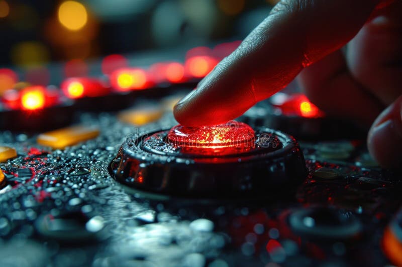 Close-up Scene Where a Thumb is Delicately Pressing on a Button that ...