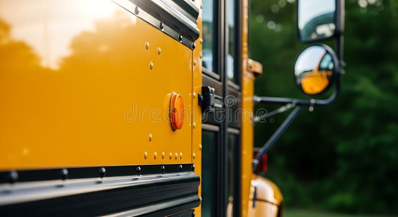 Close-up of a School Bus Side Panel Stock Illustration - Illustration ...