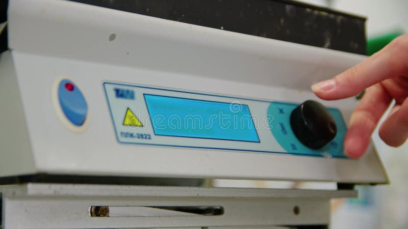 Close-up of a Science Experiment with a Hotplate in the Laboratory ...