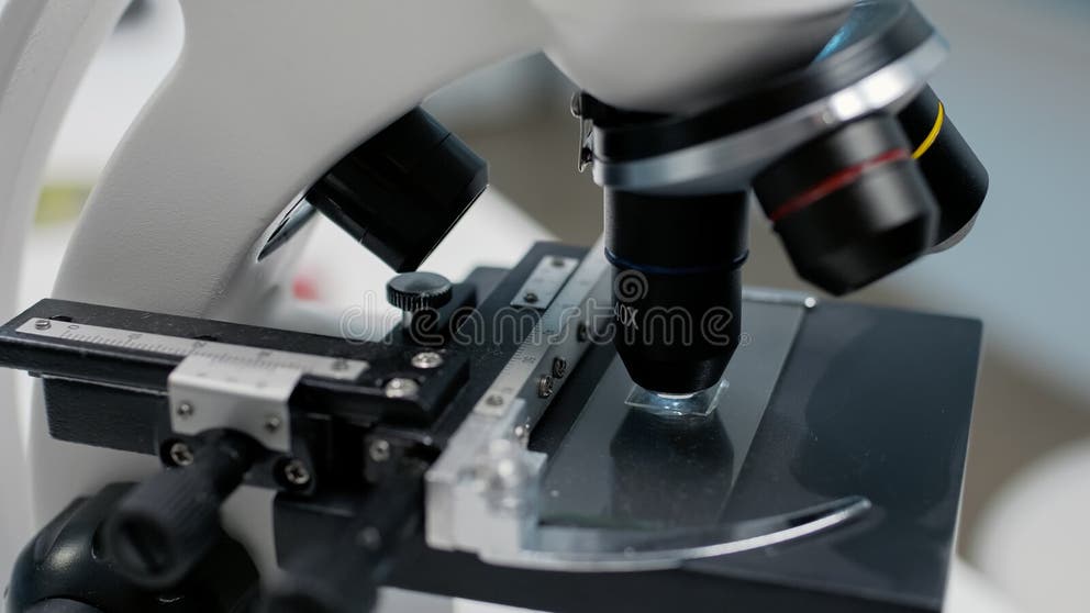 Close Up of Science Laboratory Microscope Tray for Sample Stock Photo ...