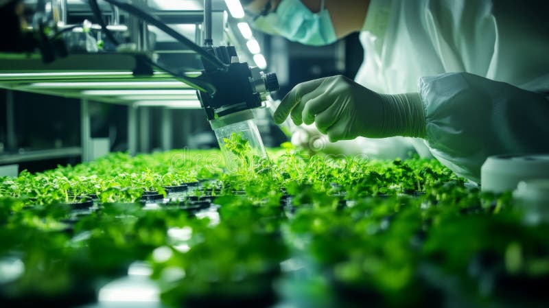 Close-Up of Scientist Analyzing Plant Based Samples in Laboratory Stock ...