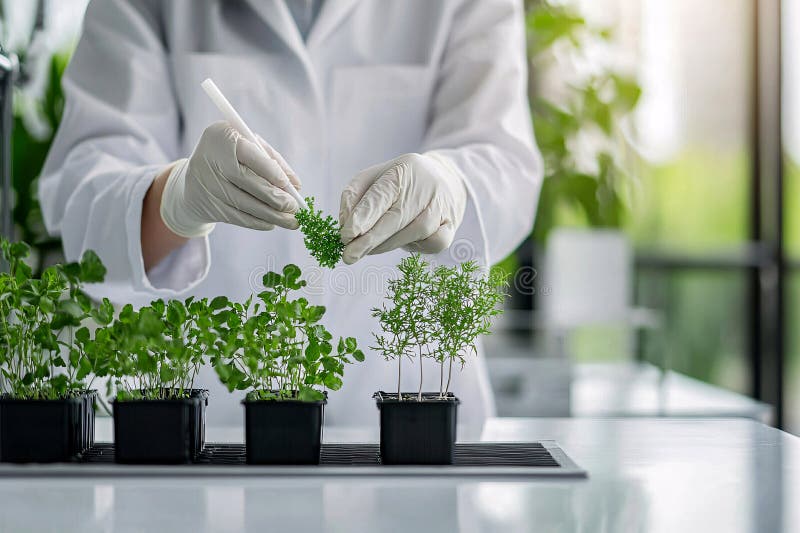 Close Up of a Scientist Crafting Biodegradable Plastic in a High Tech ...