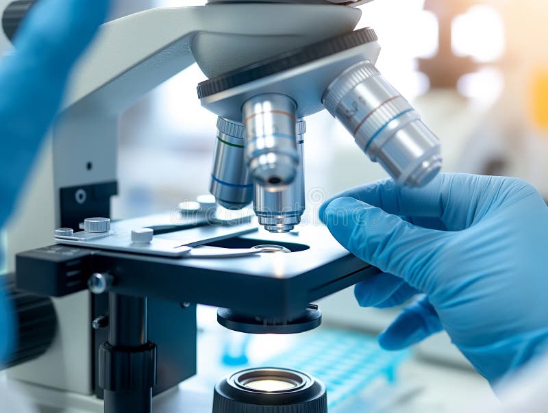 Laboratory Research through Microscope Stock Illustration ...