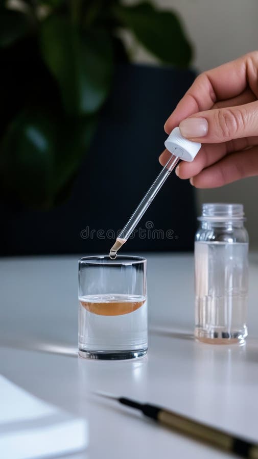 Close-up of a Scientist S Hand Carefully Adding a Reagent Using a ...