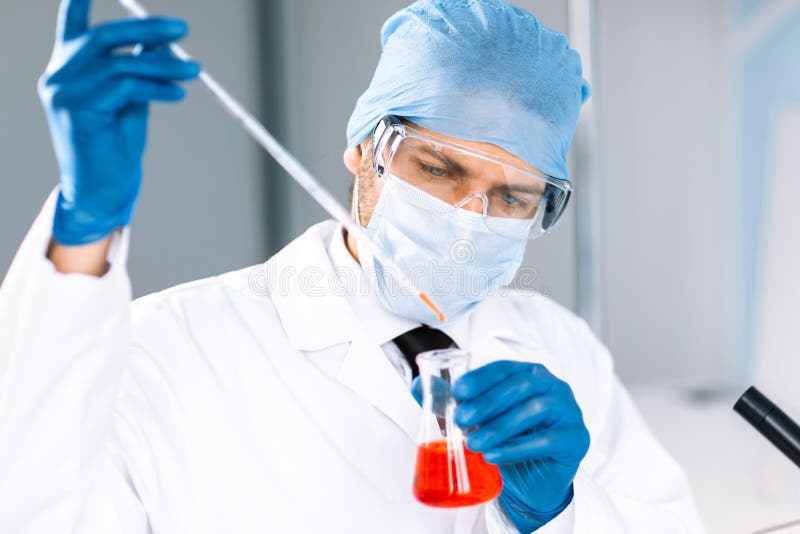Close Up. Scientist Testing Blood in the Lab Stock Photo - Image of ...