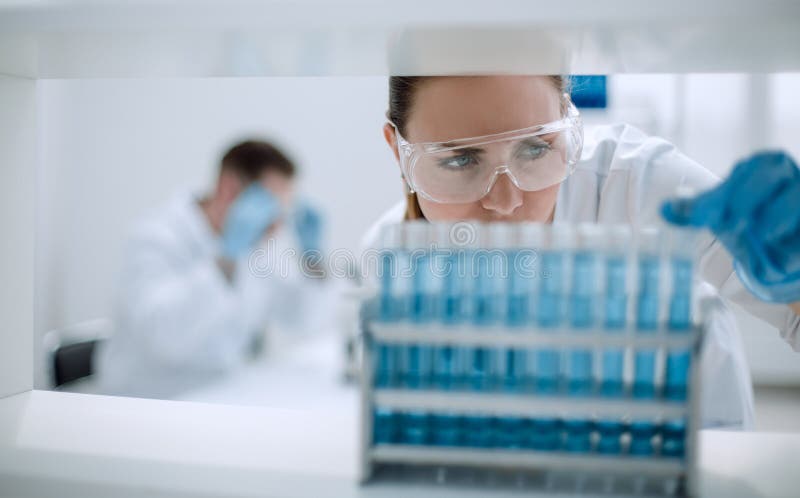 Close Up.scientist with Vial Stock Photo - Image of equipment ...