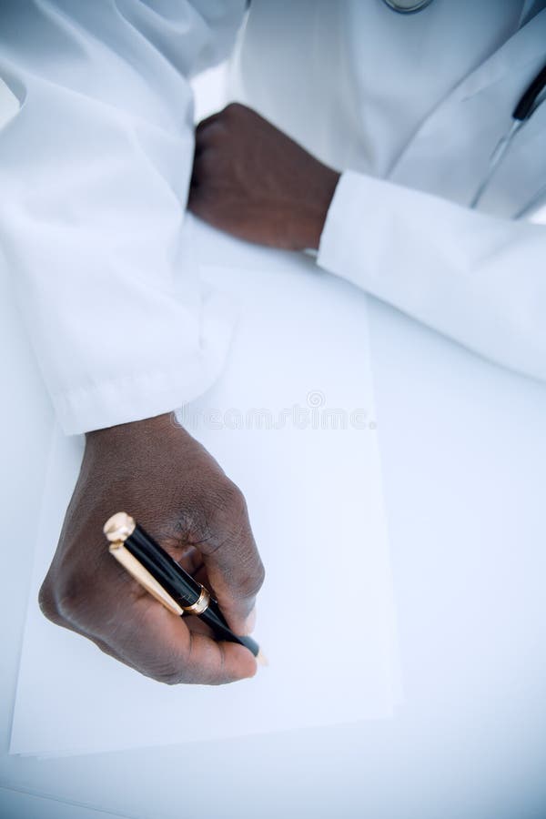 Close Up. Scientist Writing Data into a Lab Journal Stock Photo - Image ...