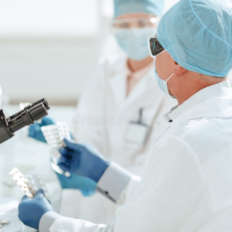 Close Up. Scientists are Testing Samples of New Drugs Stock Image ...