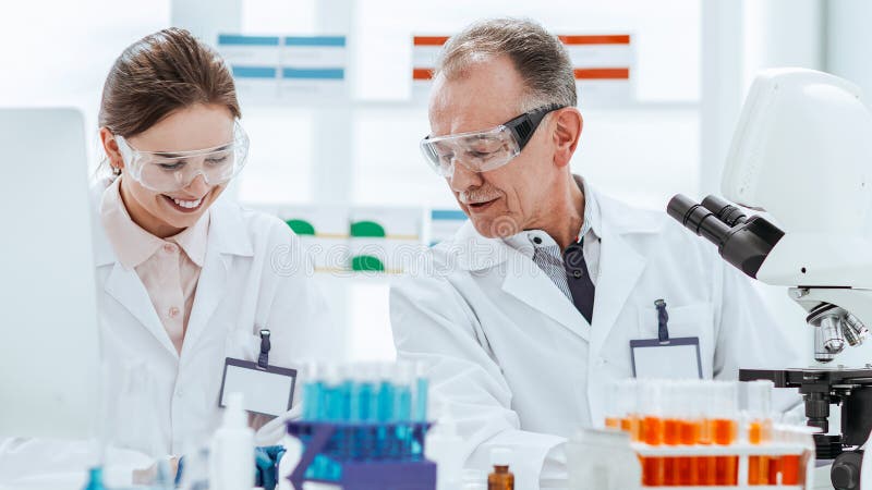 Close Up. Scientists Work in the Laboratory for Blood Research Stock ...