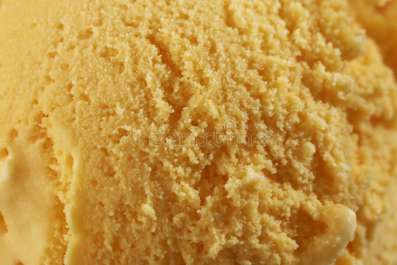 Close Up of Scoop of Delicious Real Fresh Ice Cream in Mango Flavour ...