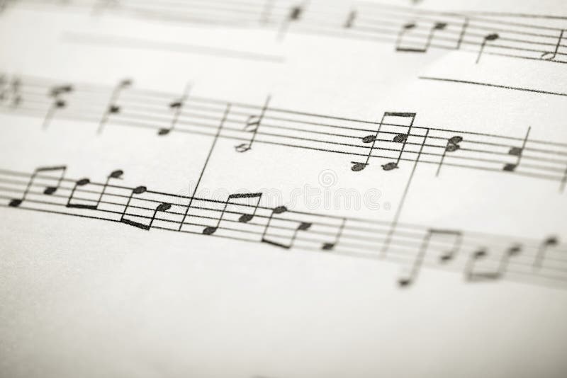 Close-up of a Score Printed on Paper Stock Photo - Image of composer ...