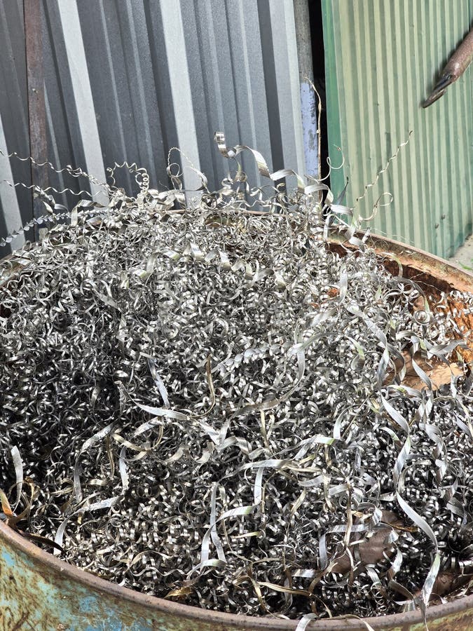 Close Up Scrap Metal Recycling Stock Image - Image of shavings, iron ...